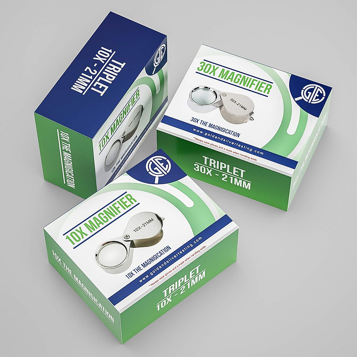 Professional Gold, Silver, Platinum Jewelry Testing Kit with Stone Instructions and Box with 30X Eye Loupe Magnifier Precious Metals 10K 14K 18K 24K 999 925 Scrap