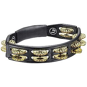 LP174 Cyclops, Dimpled Brass Jingles, Black, Hand Held Tambourine