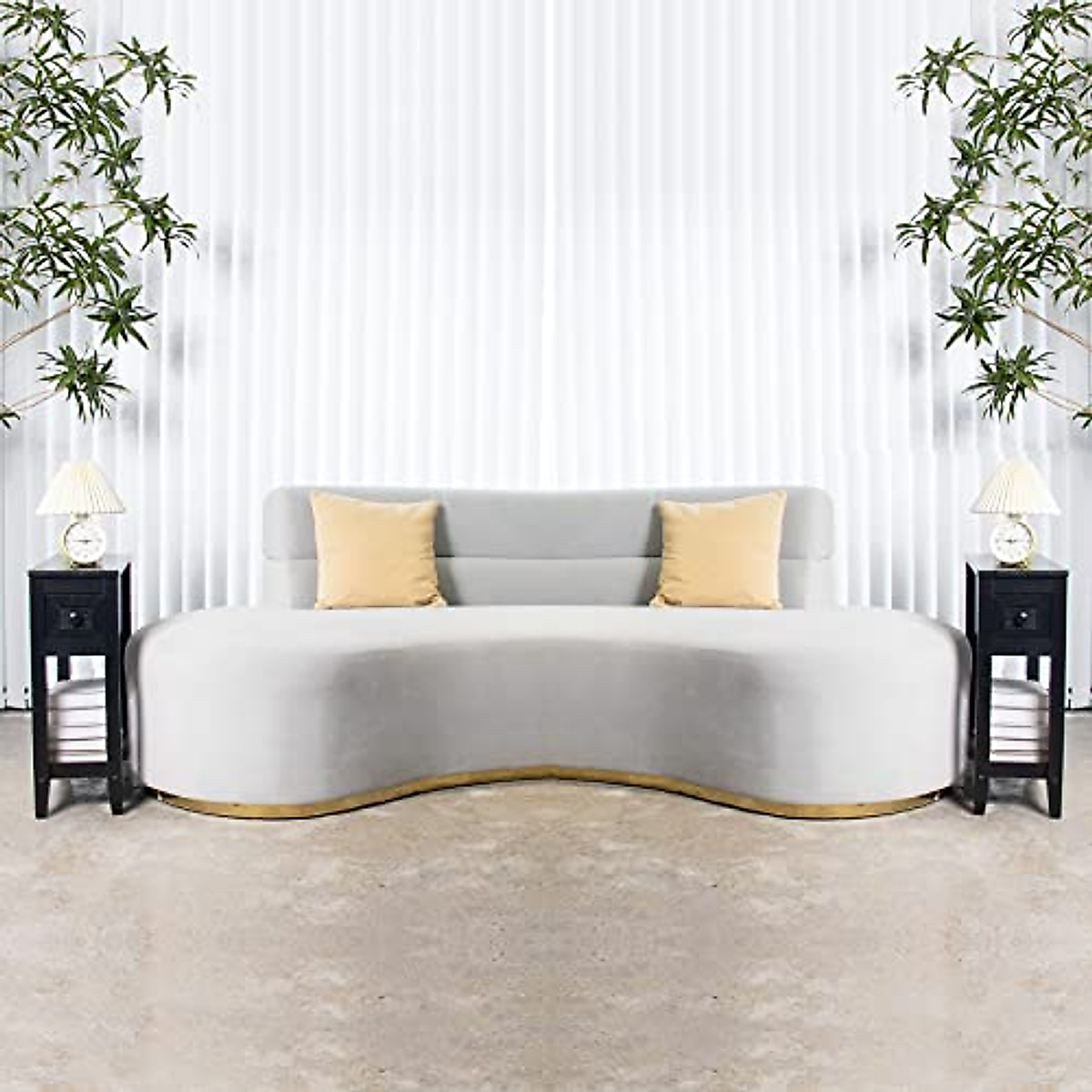 LUSUOWLZ 2 Pack Chairside Narrow End Table with Drawer, Solid Wood Recliner Side Table with Storage Shelf, Slim Nightstand Bedside Table for Bedroom, Black