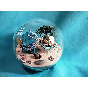 Sand & Shell Sandglobe Paperweight 4-inch Adirondack Chair Scene, White Sand