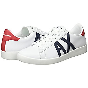 A|X ARMANI EXCHANGE Men's Classics Sneaker, Opt White + Navy + R, 6