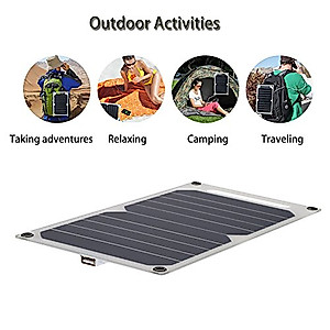 Solar Panel Charger, Shineslay USB Port 10W Portable Ultra Thin High Power Monocrystalline Silicon Solar Panel for Cell Phone Camping