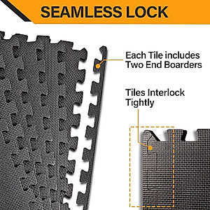 ZENY Puzzle Exercise Mat 1/2'' Thick Interlocking Foam Floor Mat, Gym Flooring Mat, Home Gym Workout Exercise Equipment Mat