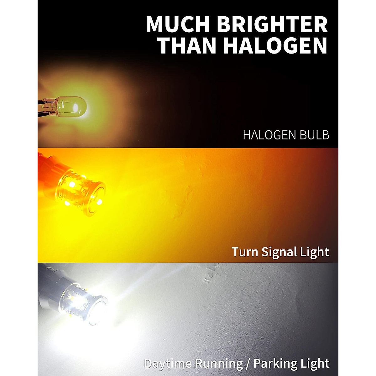 Lasfit Switchback 3157 3057 3155 3457 4157 Super Bright LED Bulbs for Turn Signal Lights Daytime running light parking light White Amber Yellow (NEED RESISTOR)