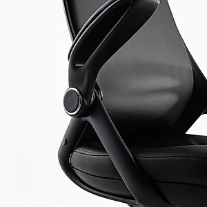Office Chair Leather Multifunction Executive Swivel Ergonomic High-Back Task Lumbar and Headrest Support Computer Chair with Arms Desk Chair Black