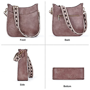 Caitina Women's Shoulder Handbags Trendy Vegan Leather Crossbody Bag Purses For Women,with 2PCS Adjustable Strap Hobo Handbag(Mod Pink)