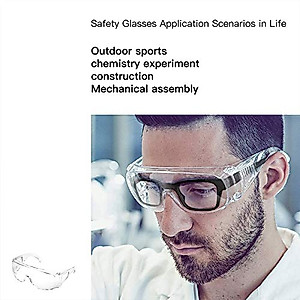 DNZPFU 4-Pack Clear Lens Anti-Fog Safety Glasses for Over Eyeglasses - Protective Eyewear for Nurses, Men, and Shooting - Ensure Eye Safety While Working or Playing
