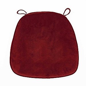 BalsaCircle 2 in Thick Wine Velvet Chiavari Chair Cushion with Removable Cover Wedding Party Reception Dinner Catering Decorations