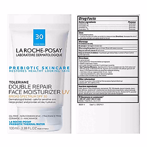 La Roche-Posay Toleriane Double Repair UV SPF Moisturizer for Face, Daily Facial Moisturizer with Sunscreen SPF 30, Niacinamide and Glycerin, Oil Free, Moisturizing Sun Protection