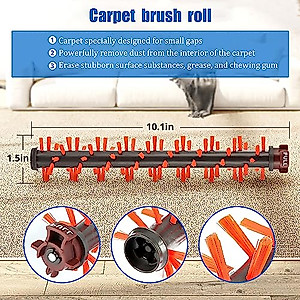 Filter Brush Replacement Compatible with Bissell CrossWave, 4 Brush Roll 1868 + 3 Vacuum Filter 1866, Compare to Part 1608683, 160-8683, 1608684