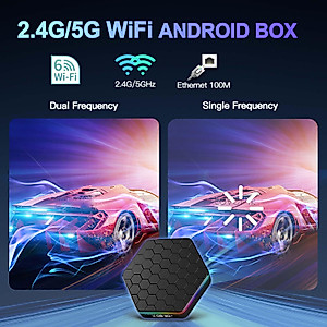 T95Z Plus Android TV Box 12.0 | 4GB RAM 32GB ROM | WiFi6 | 6K 3D HDR10+ | Bluetooth 5.0 | Android Box with Keyboard Remote | Dual Band 2.4GHz/5.8GHz | Smart TV Box 2024