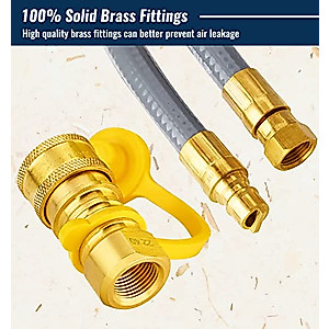 CALPOSE 40 Feet 3/8 inch ID Natural Gas Grill Hose with Quick Connect Fittings, Natural Gas Line for Grill, Pizza Oven, Heater and More Low Pressure Appliance