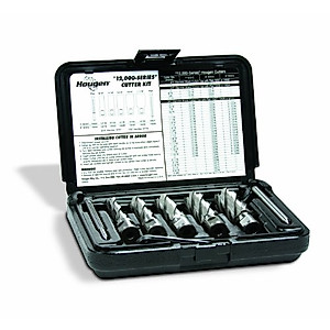 Hougen 12002 12,000 Series Annular Cutter Kit 9/16, 11/16, 13/16, 15/16, 1-1/16" 2-Inch Depth of Cut 3/4-Inch Weldon Shank for Magnetic Drills