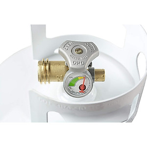 Flame King YSN230 20 Pound Steel Propane Tank Cylinder With Overflow Protection Device Valve and Built-in Gauge, Great For Grills And BBQs