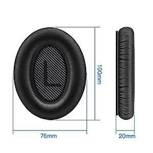 Bose Quiet Comfort 35 Replacemen Ear Cushions Kit by Link Dream Soft Protein Leather Replacement Ear Pad for Bose QC 35/25 / 15 QC2 / Ae2 / Ae2i / Ae2W / Sound Link/Sound True (Black)
