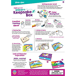 Works of Ahhh Craft Set - Unicorn Keepsake Box Classic Wood Paint Kit