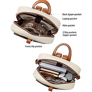 BOSTANTEN Leather Laptop Backpack Purse Casual College Casual Bags Daypack and Womens Wallet Genuine Leather Wallets Large Capacity Cash Cluth Purses