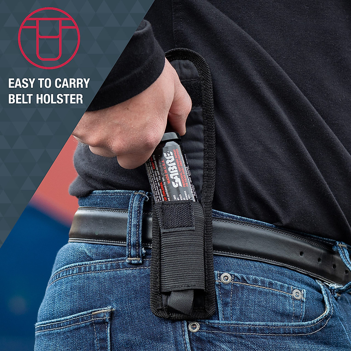 SABRE Nylon Belt Holster for Magnum 60 Series, Fits 60 Gram (2 Ounce) Models, Provides Quick Access To Protection, Durable Design, Velcro Closure