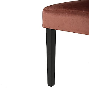 Christopher Knight Home Venetian Tufted Velvet Dining Chair, Blush / Dark Brown