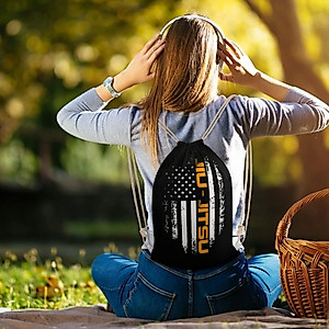 FunnyStar Jiu Jitsu USA Flag Canvas Drawstring Backpack Shoulder Pouch String Bag Sackpack For Gym Shopping Sport Yoga Travel 30x40cm