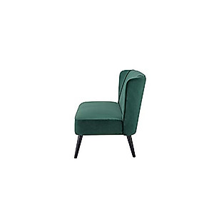 A&D Home 52.3” Manhattan Mid-Century Modern Velvet Armless Loveseat Sofa Chair with Wood Legs, Green