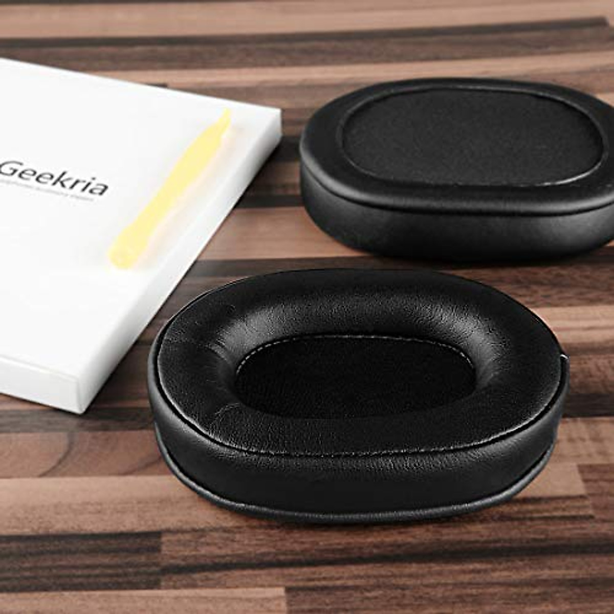 Geekria QuickFit Replacement Ear Pads for Audio-Technica ATH-MSR7 MSR7NC MSR7BK MSR7GM Headphones Earpads, Headset Ear Cushion Repair Parts (Black)