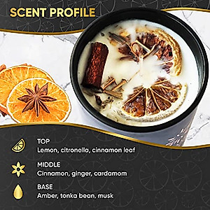 Lemon Cinnamon Scented Soy Wax Candle by BrightWize