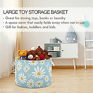 xigua Cotton Rope Basket Small White Daisies Baby Laundry Basket Blanket Kids Toy Storage Basket Glove Box