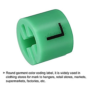 MECCANIXITY Clothes Hanger Marker L Fit 3.5mm Rod for Garment Color Coding Green Count 150