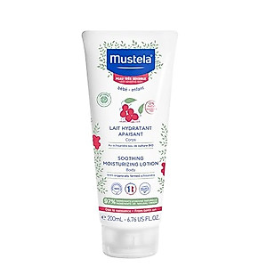 Mustela Baby Soothing Lotion - Moisturizing Body Lotion for Very Sensitive Skin - with Natural Avocado & Schizandra Berry - Fragrance-Free - 6.76 fl. Oz