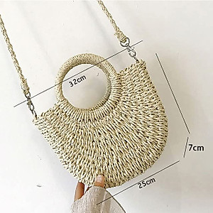 SYT-MD Straw Purse Beach Purse Wicker Bag for Women Rattan Bag Bamboo Purse Wicker Crossbody Shoulder Bags (Color : D)