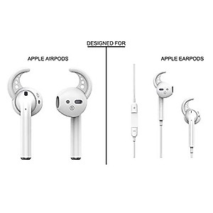 Ear Hooks [8 pairs] Covers for Apple AirPods 1 & 2 or iPhone Wired Headphones, Earphones, Earbuds