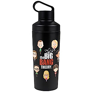 Big Bang Theory OFFICIAL Emojis 18 oz Insulated Water Bottle, Leak Resistant, Vacuum Insulated Stainless Steel with 2-in-1 Loop Cap