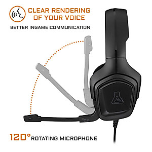 G-LAB KORP Cobalt PS4 Gaming Headset - Stereo Audio Gaming Headset, Ultra Light, High Bass - Microphone 3.5mm Jack for PC PS4 Xbox One Mac Nintendo Switch Tablet Laptop Smartphone (Black)