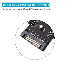 Fancasee 4-Pin PWM Fan Power Supply Cable 1 to 10 Way Splitter Hub 15 Pin SATA Powered PC Case Motherboard Fan Power Extension Cable Cord for ATX Computer Case 4-Pin and 3-Pin Cooling Fans