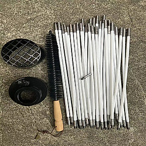 QIZHIMEI 40Feet Dryer Vent Cleaner Kit Dryer Cleaning Tool Include 40 Feet Dryer Vent Brush, Dryer Attachment, Electrical Tape&Dryer Lint Trap Brush Fireplace Chimney Brushes Lint Remover