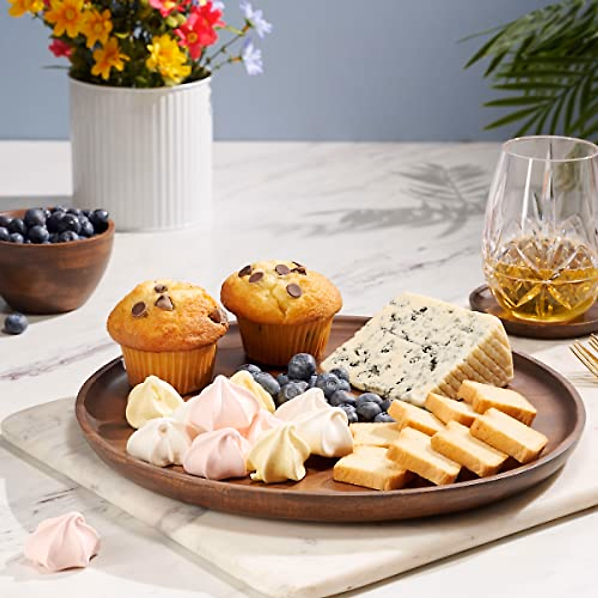 Table Concept Serving Tray, Round Wooden Serving Tray, Serving Platter, Charcuterie Board, Housewarming Gifts - 12"