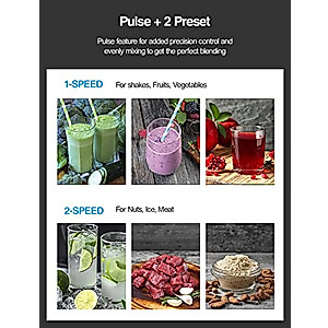 Professional Countertop Blender for High-Speed Shakes, Smoothies, Juicing & More - Crush Ice, Frozen Fruit, and More with 4 Stainless Steel Blades & 60oz Jar - Easy to Clean, Perfect for Kitchen Use (Red)