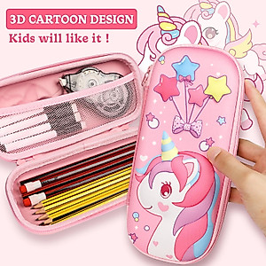 Denylo pro 2 Pieces Pencil Case for Girl Large Cute Storage Box with Compartment School Supplies for Student School Supplies Gifts