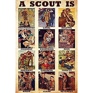 New Metal Tin Sign A Scout Law Vintage Retro Poster Wall Decoration House Garden Office Bar Club Fashion Home Wall Decor Man Cave Tin Sign 8x12inch