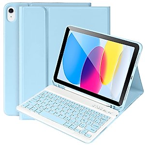 besky for iPad 10th Generation Case with Keyboard (10.9",2022)(Only Compatible with 10th Generation 2022) Detachable Bluetooth Keyboard Case with Pencil Holder
