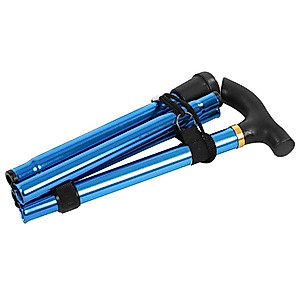 Dilwe Walking Stick, Telescopic Anti-Skid Trekking Pole Collapsible Hiking Poles Folding Walking Cane for Outdoor Camping Hiking Mountain Camping Mountain Climbing Tools(Blue£©