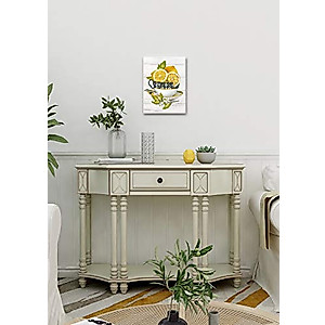 SUMGAR Lemon Wall Art Farmhouse Yellow Kitchen Wall Decor Fruit Summer Paintings Lemon Tea Cup with Flower Pictures Artwork Living Room Dining Room Pantry 12 x 16 in
