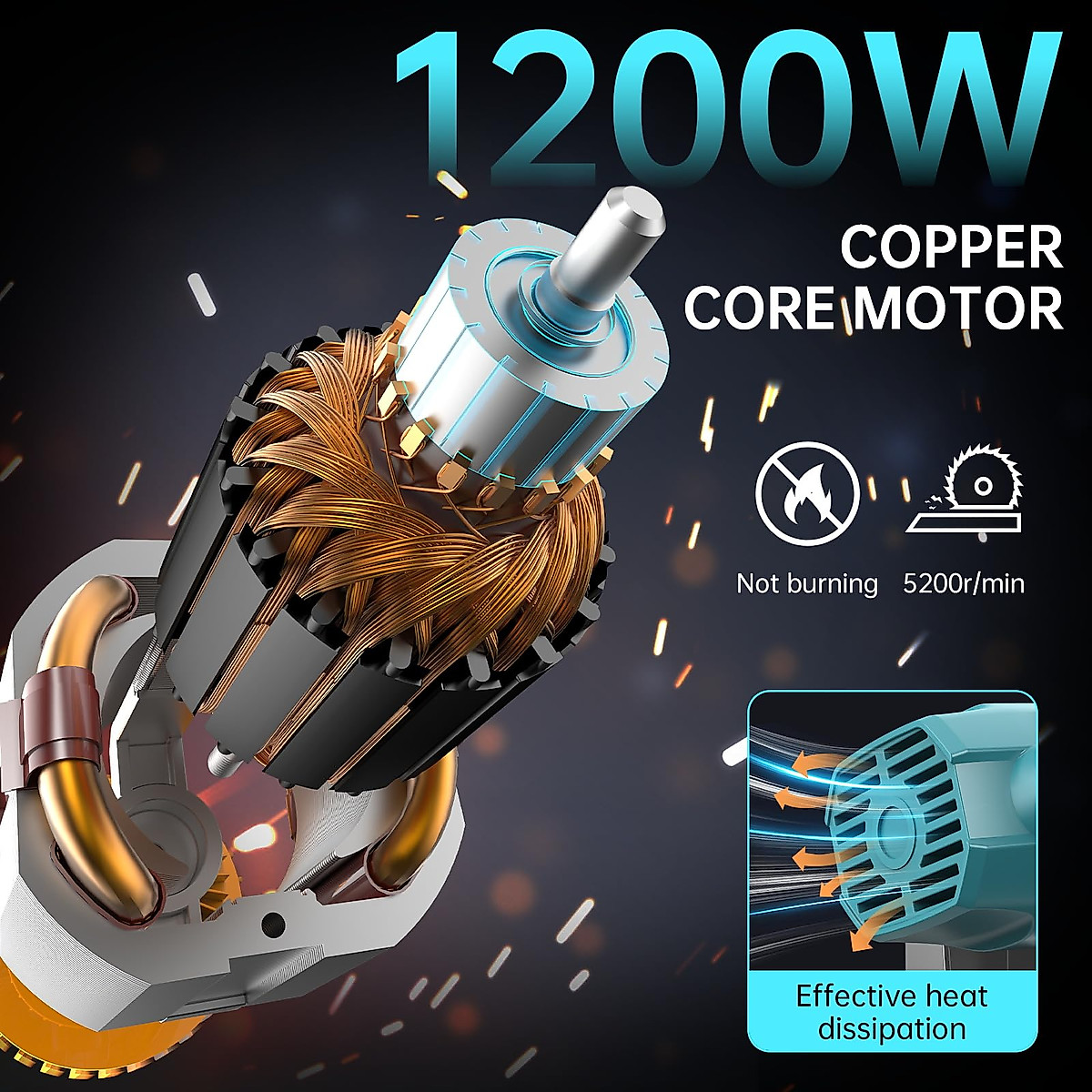 ALATIN 7 -inch metal cutting saw, lightweight, portable, powerful and stable cut saw, with a communication switch