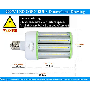 TJBB 2-Pack 100W Led Corn Cob Light Bulb, E39 Large Mogul Base led Bulb (250-400W MH/HPS Replace) Indoor Outdoor Lighting for Garage Warehouse High Bay Parking Lot Wall Pack