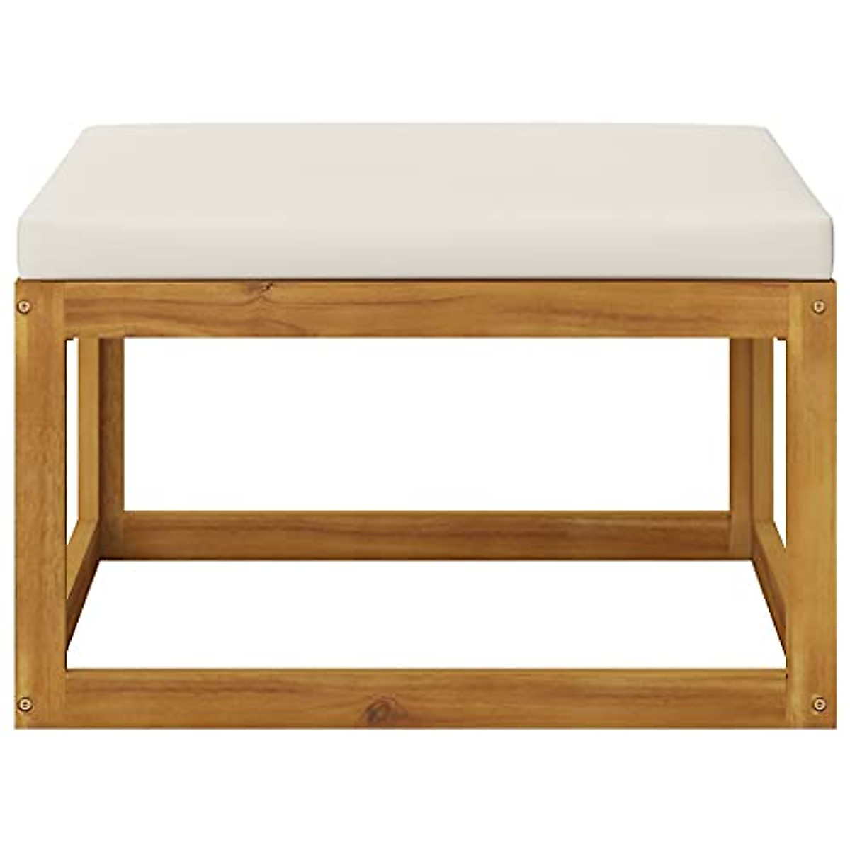 WEHUOSIF 3 Piece Patio Lounge Set with,Pool Sofa,Bistro Set,Outdoor Dining Chairs,Balcony Furniture,Footstool,Pool Sofa,for Front Porch,Garden,Patio,Backyard,Cream Cushions Solid Acacia Wood