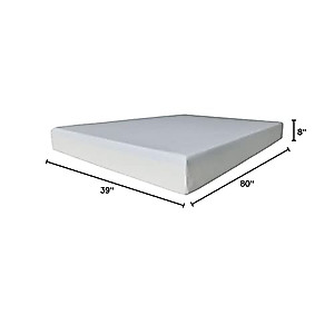 PRIMO Divine 8in Memory Foam Mattress - Twin XL Bed in a Box - CertiPUR-US - Aloe Vera/Cool Gel Infused - Pain & Pressure Relief - Medium Firm Support for Back & Side Sleeper - For Youth/Guest Bedroom