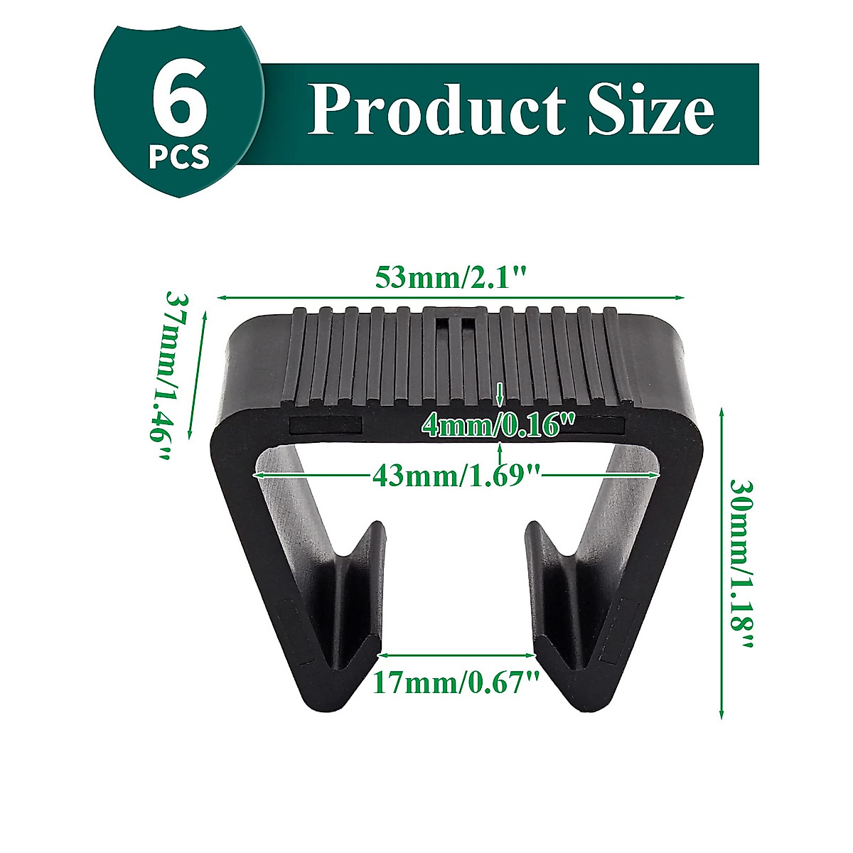 Biaungdo 6 Pcs Outdoor Furniture Clips, Patio Sofa Rattan Clips Sectional Module Couch Wicker Furniture Clips Connector Clamps Fasteners Clips for Outdoor, Patio(Black, 5.3x3x3.7cm)