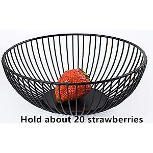 Fanduo Metal Wire Fruit Basket -Kitchen Countertop small bowl for Bread, fruit,Snacks, Households Items Storage, Black