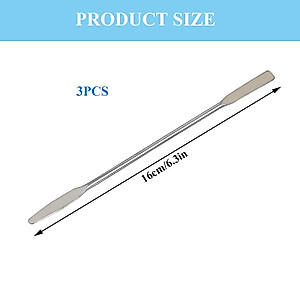 3 PCS Lab Spatula Stainless Steel, Mini Spatula Metal, Laboratory Mini Double-Ended Spatula, Lab Mini Double Ended Spatula, Micro Spatula, Semi-Micro Shovel Tapered Arrow End Flat Ends